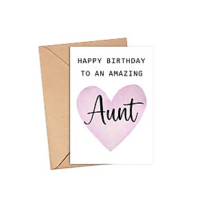 TunlaStore Happy Birthday To An Amazing Aunt Card - Cute Birthday Card For Aunt - Greeting Card - Amazing Aunt Card - Aunt Birthday Gift - Best Aunt Birthday Card - Gift Idea Happy Birthday