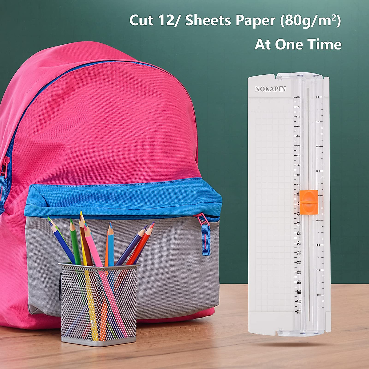 Small Paper Cutter for Cardstock,  Portable Cutter Trimmer,A4 A5 Craft Guillotine Paper Trimmer Scrapbooking Tool for Paper Label Card, Craft Paper and Photos Standard Cutting DIY Scrapbook (White)