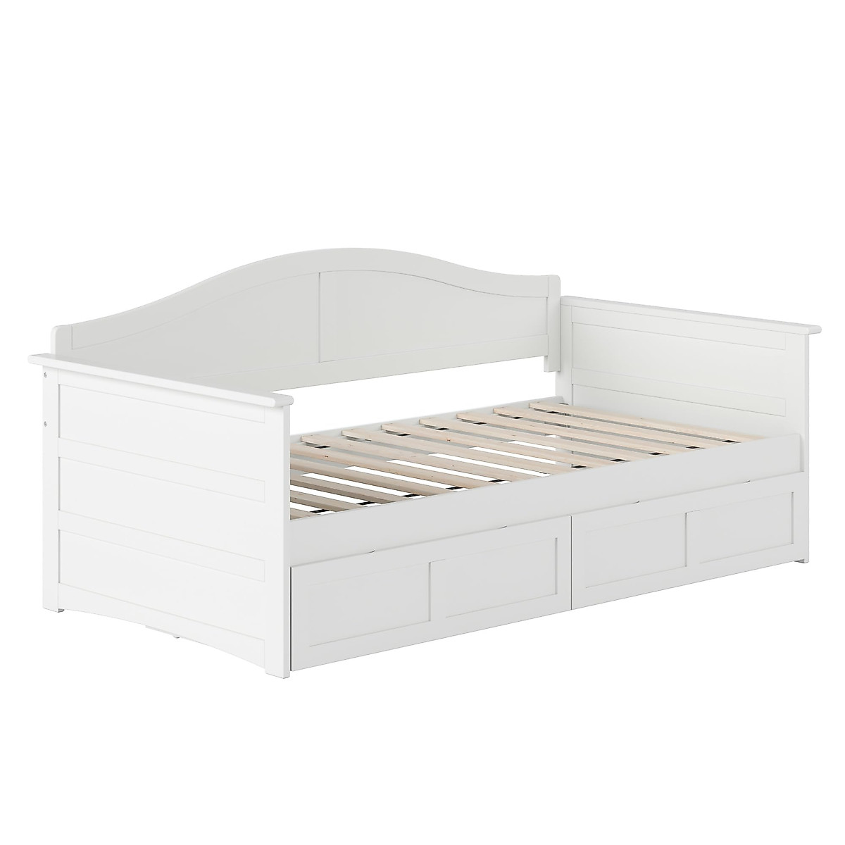 Acadia Twin Wood Daybed with Set of 2 Drawers in White