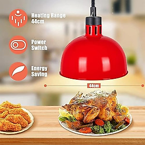 Food Heat Lamp Telescopic Lamp Food Warmer Lamp Hanging Barbecue Heating Chandelier Bulb Suitable for Kitchen,Restaurant,Blue