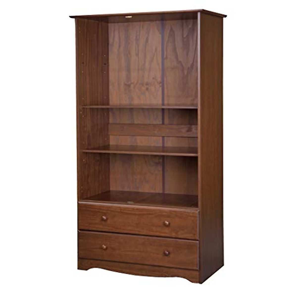 Palace Imports 100% Solid Wood Smart Wardrobe/Armoire/Closet, Mocha Color, 40" W x 72" H x 21" D, 1 Clothing Rods, 1 Lock, 2 Drawers Included