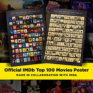 Official IMDb Top 100 Movies Scratch Off Poster - Made in USA with IMDb - Premium Bucket List - 16.5x23.4" - Unique Gift for Film Lovers Featuring 100 Top IMDb Films of All Time