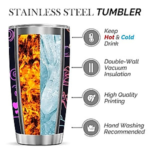 FOCIUZTA Graffiti-Style Rabbits, Cats, Food & Gaming 20oz Tumbler with lid, Travel Coffee Cup, Ideal for Easter, Gaming Enthusiast, Mother Day, and birthday gifts