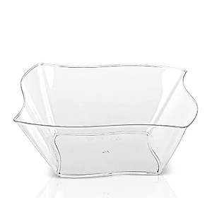Healthcom 48 Packs 5 Oz Clear Dessert Bowls Plastic Appetizer Plates Dessert Dishes Bowls Tasting Cups Mini Dessert Bowls Serving Plate Reusable Disposable Bowls Small Catering Dessert Bowls for Party