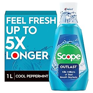 Crest Scope Outlast Mouthwash, Long Lasting Peppermint, 1 L (SG_B019FGCOW6_US)