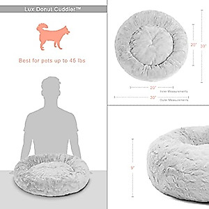 Best Friends by Sheri The Original Calming Donut Cat and Dog Bed in Lux Fur Gray Medium 30x30
