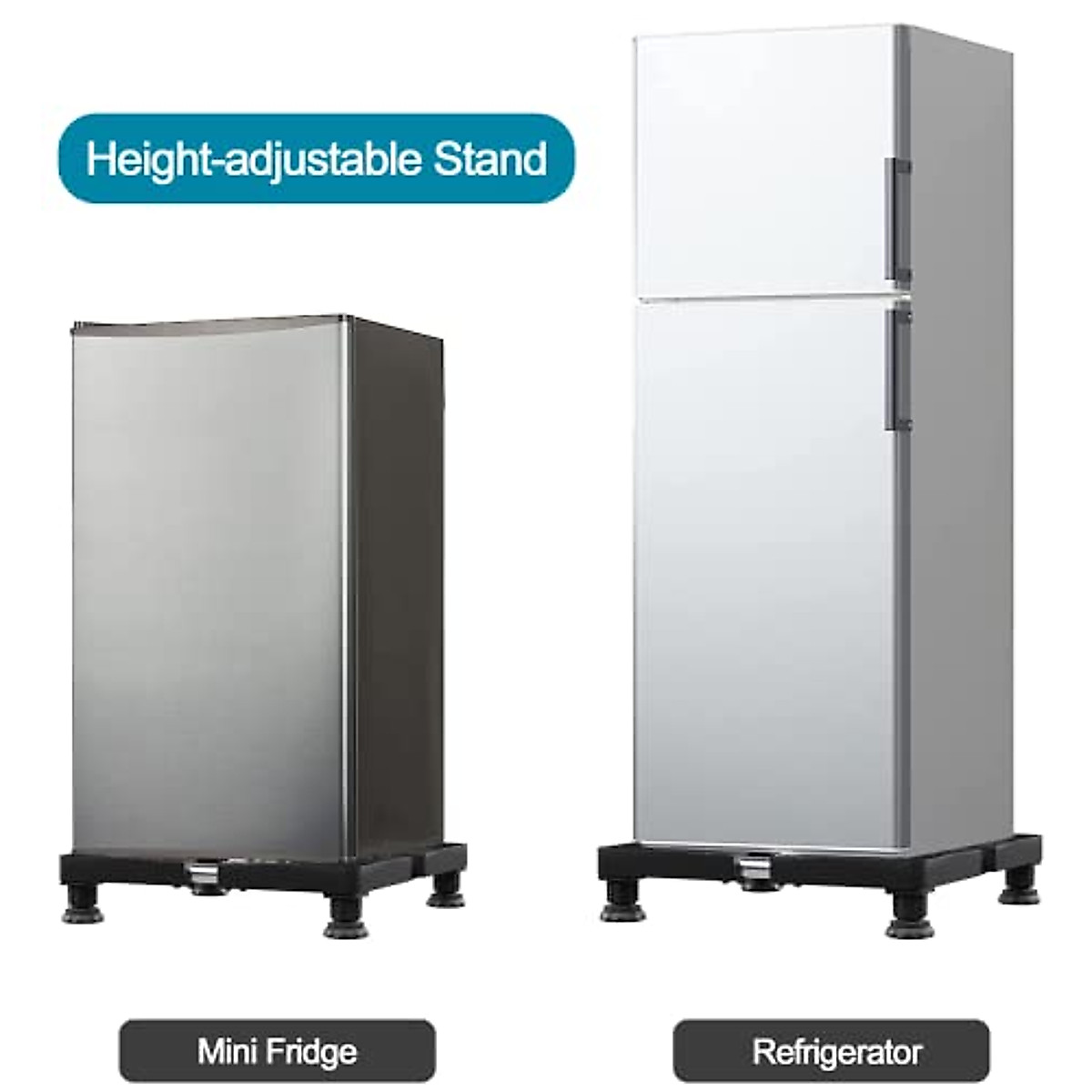 Lufia Mini Fridge Stand,Width Height Flexible Adjustable,High Strength Base Stand Leg Design,Multi-functional Base as Refrigerator Stand,Fish Tank Stand,Washing Machine,Dryer,Laundry Pedestal (Black)