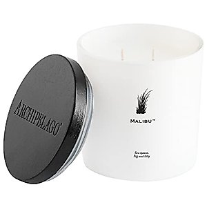 Archipelago Botanicals Malibu Luxe Candle | Sea Grass, Fig and Lily | Coconut Wax Blend and Double Wicks | Burns Approx. 100 Hours (13 oz)