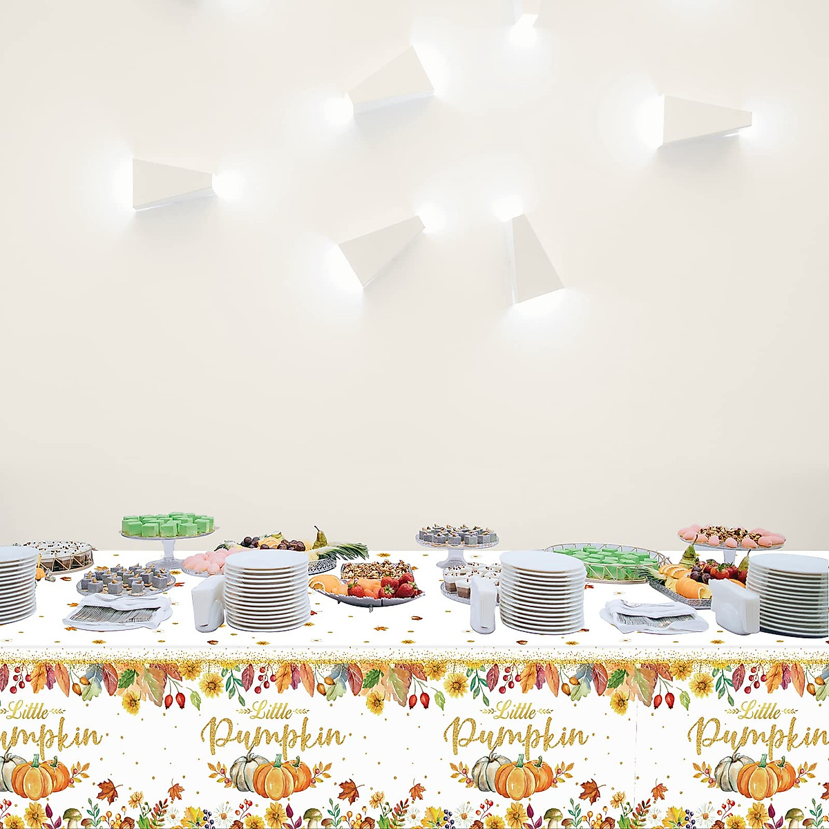 3 Pack Little Pumpkin Tablecloths Fall Theme Baby Shower Party Decorations for Boy Girl Gender Reveal Party Supplies Autumn Table Covers Thanksgiving Pumpkin Party Favors Table Decor 54 x 108 Inch