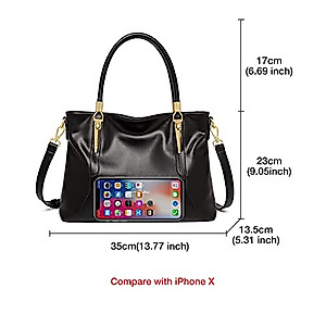 LAORENTOU Tote Handbags for Women Cow Leather Top-handle Purse Lady Pocketbooks Shoulder Bags Work Tote Bags Clearance