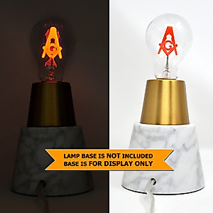 Mandala Crafts 3W Freemason Lightbulb Freemason Gifts for Men - Scottish Rite Shriners Prince Hall Masonic Gifts for Men – 2 PCs Freemason Square and Compass Emblem Light Bulb for Lodge Altar Decor