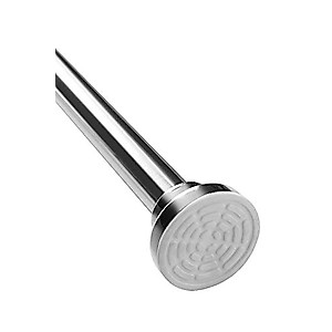 TEECK Shower Curtain Rod, 40-73 inch Adjustable Tension Spring, Shower Curtain Rod Tension, Premium Stainless Steel, Anti-Slip, No Drilling, No Rust, Never Collapse, for Bathroom, Easy to use