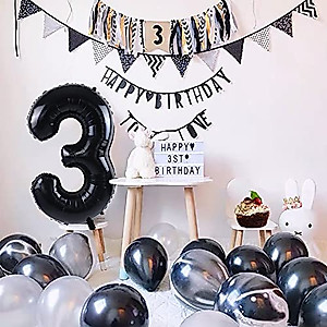 40 Inch Black Large Numbers Balloons0-9,Number 2 Digit Helium Balloons,Foil Mylar Big Number Balloons for Birthday Party Supplies Decorations