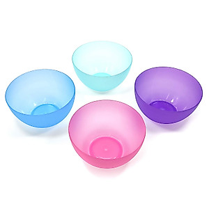 KOXIN-KARLU 6-inch / 32-ounce Plastic Bowls for Cereal or Salad | set of 12 in Coastal Colors
