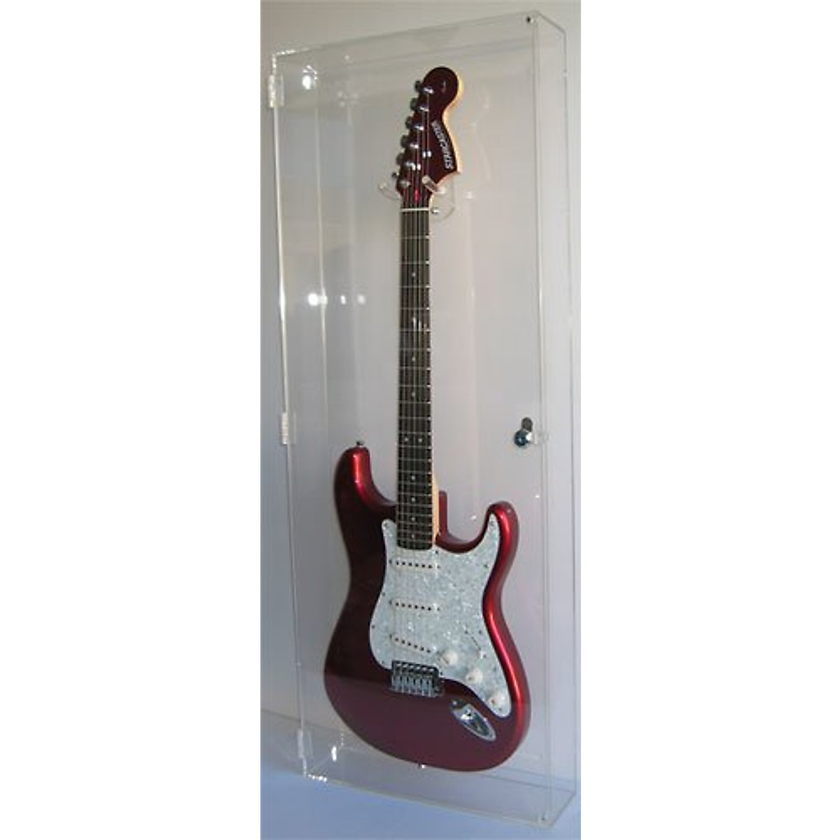 DisplayGifts Electric Guitar Display Case Rack Hanger Holder Wall Mount Cabinet Lockable 98%UV Protection
