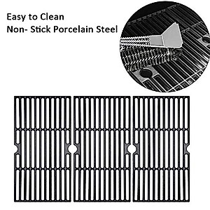 Rejekar Porcelain Cast Iron Grill Grates Cooking Grid Replacement for Charbroil 463436213, 463436214, 463436215, 463440109 Gas Grills 16 7/8" BBQ Grates Replacement Parts