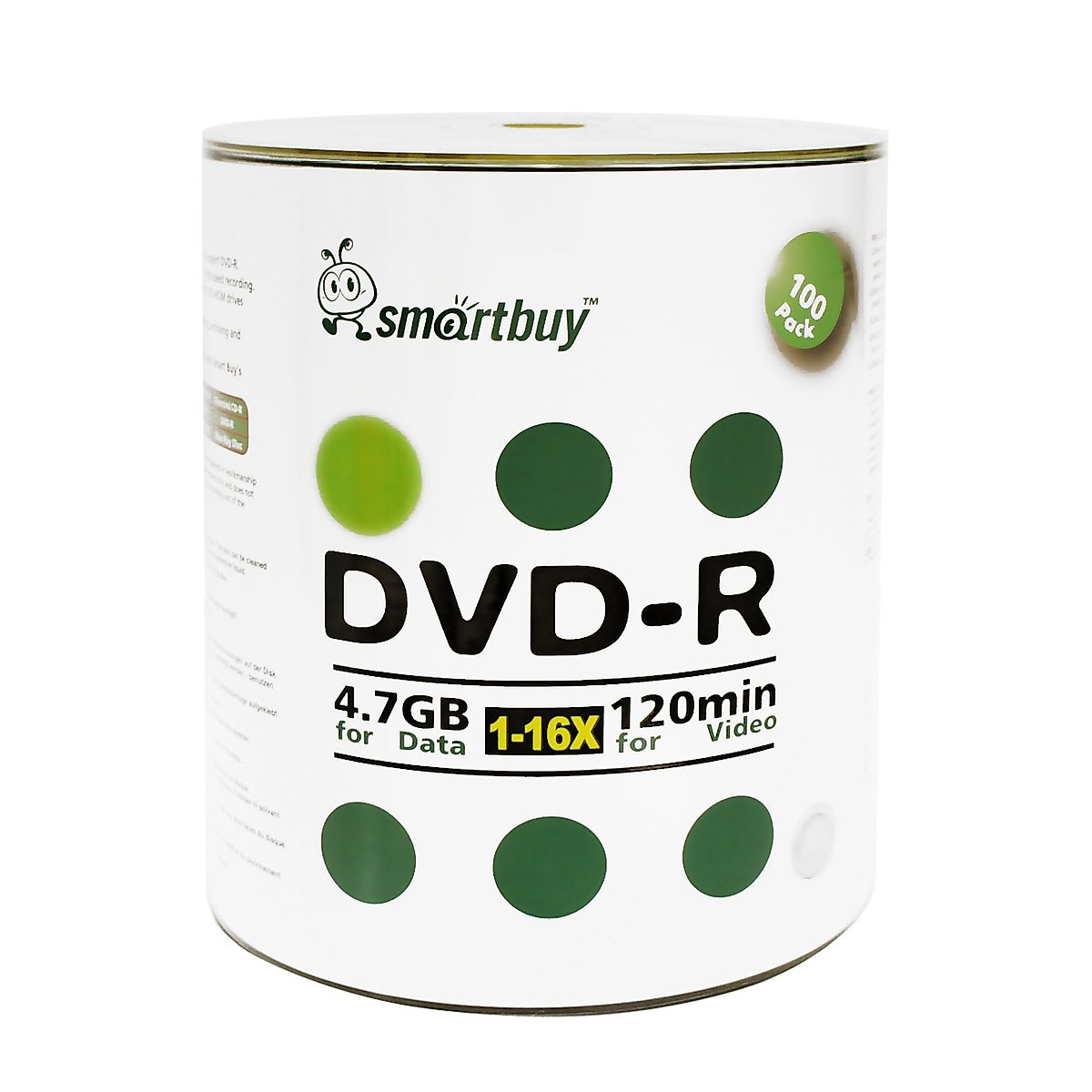 Smartbuy 6000-disc 4.7gb/120min 16x DVD-R Logo Top Blank Data Recordable Media Disc