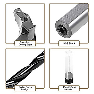 uxcell Brad Point Drill Bits for Wood 6mm x 70mm Forward Turning HSS for Woodworking Carpentry Drilling Tool