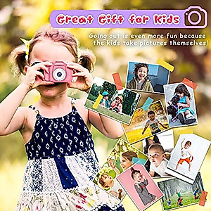 Upgrade Kids Camera for Girls, Christmas Birthday Gifts for Girls Age 3-9, HD Digital Video Cameras for Toddler, Toy for 3 4 5 6 7 8 9 Year Old Girl with 32GB SD Card & Card Reader