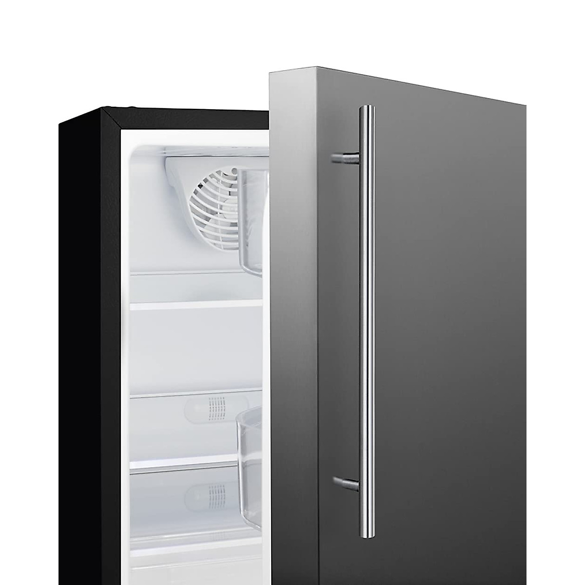 Summit Appliance ALR47BSSHV 20" Wide Built-In All-Refrigerator, ADA Compliant, Adjustable Thermostat, 3.53 cu.ft Capacity, Removable Door Racks, Temperature Alarms, Automatic Defrost