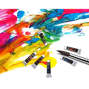 KINREX Acrylic Paint Set - 24 Color Art Set - 12 ml Each - Non Toxic and Vibrant Colors - Best Craft Gift for Adults and Kids