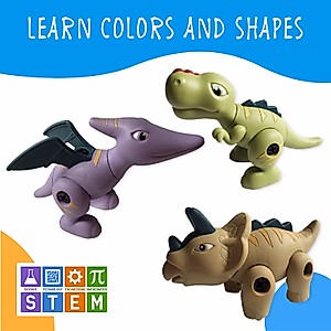 Kidtastic Take Apart Dinosaur Building Set for Kids Ages 3-9 and Up | Fun with T-Rex, Alamosaurus, Triceratops & Pterodactyl Toys | Educational & Creative STEM Play for Boys & Girls