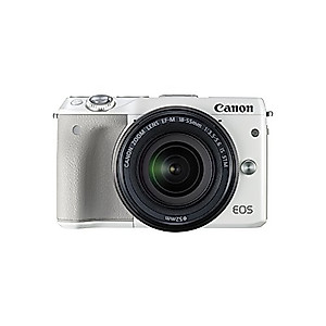 Canon EOS M3 Mirrorless Camera Kit with EF-M 18-55mm Image Stabilization (IS) STM Lens - Wi-Fi Enabled (White)