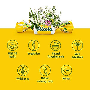 Ricola HoneyLemon with Echinacea Cough Suppressant Throat Drops, 19 Count (Pack of 1)