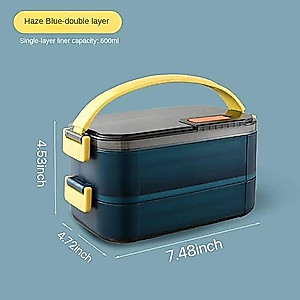 KAYNO Bento Boxes for Adults, 304 Stainless Steel Bento Lunch Box, Modern 2Layer Insulated Bento Box, 2 Compartment Leakproof Lunch Container Portable Food Storage Containers for Women Men
