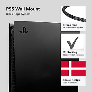 FLOATING GRIP Wall Mount Compatible with Playstation 5 Console (Standard: Fits PS5, Black)