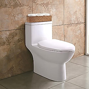 DOKOT Toilet Tank Basket,Toilet Paper Basket, Bathroom Baskets for Organizing , Toilet Basket Tank Topper,Seagrass Toilet Tank Basket with 3 Section, Woven Storage Basket for Kitchen,Toilet, Dresser