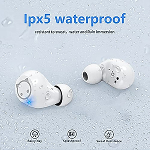 Togetface Kids Wireless Earbuds,Bluetooth Earbuds with Milk Cat Design HiFi Stereo for Girls/Boys Bluetooth 5.0 in-Ear Headphones with 36H Playtime and Portable Lightweight Charging Case