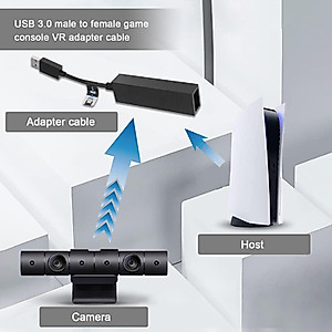 SING F LTD VR Adapter Cable Compatible with PS5 Camera Game Console Camera Adapter Converter Cable Camera Replacement Accessories 20cm Black