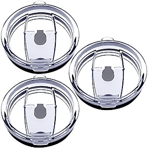 SENHAI 30 oz Tumbler Lids, Fits for YETI Rambler, Ozark Trail, Old Style Rtic and More, 3 Pack Spill-proof Splash Resistant Lids Covers for Tumblers Cups (Gray)