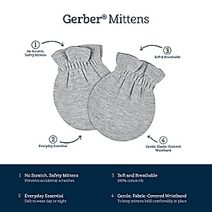 Gerber Baby Girl's 8 9-Piece Cap and Mitten Sets, Golden Floral, Newborn