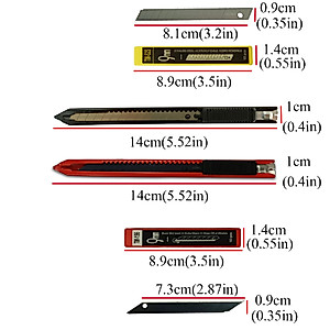 NBTOOL Utility Knife Retractable Knife with 9mm Snap Off Blades,Art Knife with 30 Degree & 60 Degree Blades Paper Cutter Craft Knives