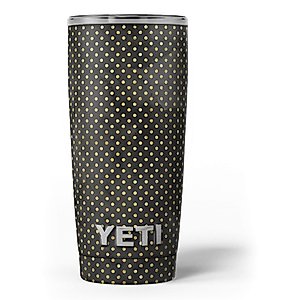 Design Skinz Black and Gold Watercolor Polka Dots V2 - Skin Decal Vinyl Wrap Kit Compatible with The Yeti Rambler Cooler Tumbler Cups