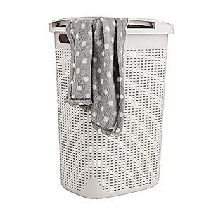 Mind Reader Basket Laundry Hamper, Bathroom, Bedroom, Closet, 60 Liter, Ivory & HHAMP40-IVO, Laundry, Storage, Bathroom, Bedroom, Home, Ivory 40 Liter Clothes Basket