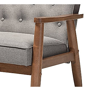 Baxton Studio BBT8013-Grey Chair armchairs, Grey, 27.11 x 29.45 x 32.96