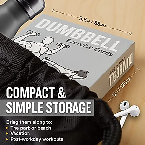NewMe Fitness Dumbbell Workout Cards, Instructional Fitness Deck for Women & Men, Beginner Fitness Guide to Training Exercises at Home or Gym (Dumbbell, Vol 1)