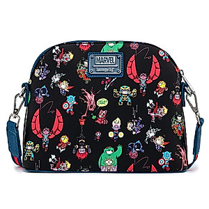 Loungefly x Marvel All Over Print Crossbody Bag (Multi, One Size)