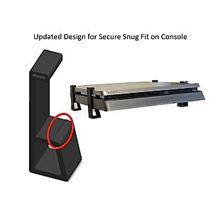 Kimalab Horizontal Vertical Stand for PS4 Original Playstation 4 Stand Cooling Station Feet for PS4 Console Slim - Updated Design for Secure Fit (PS4 Slim - Black)