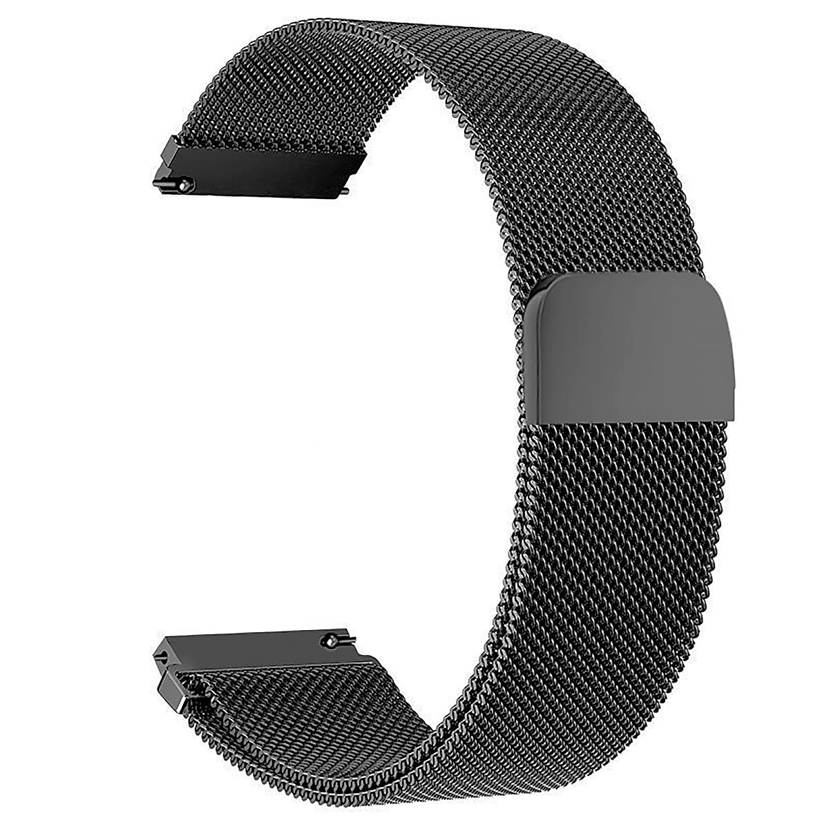 20mm Metal Mesh Magnetic Watch Bands Compatible with Samsung Galaxy 5 Pro 4 Classic Active 2 46mm 45mm 44mm 42mm 40mm Watch, Quick Release Replacement Strap for Samsung Watch 3 41mm Black
