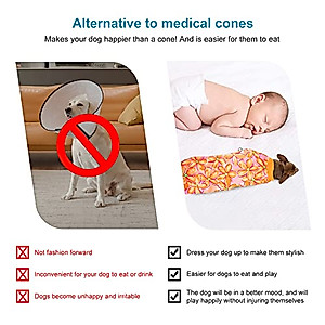 LovinPet Dog Pajamas Pitbull Sized Dog - Anti Licking, Wound Care Post Surgery Dogs Pajamas, Lightweight Stretchy Skin-Friendly Fabric, Orange Daisy Print,Use for Travel, Parties, and Home,Orange XXL