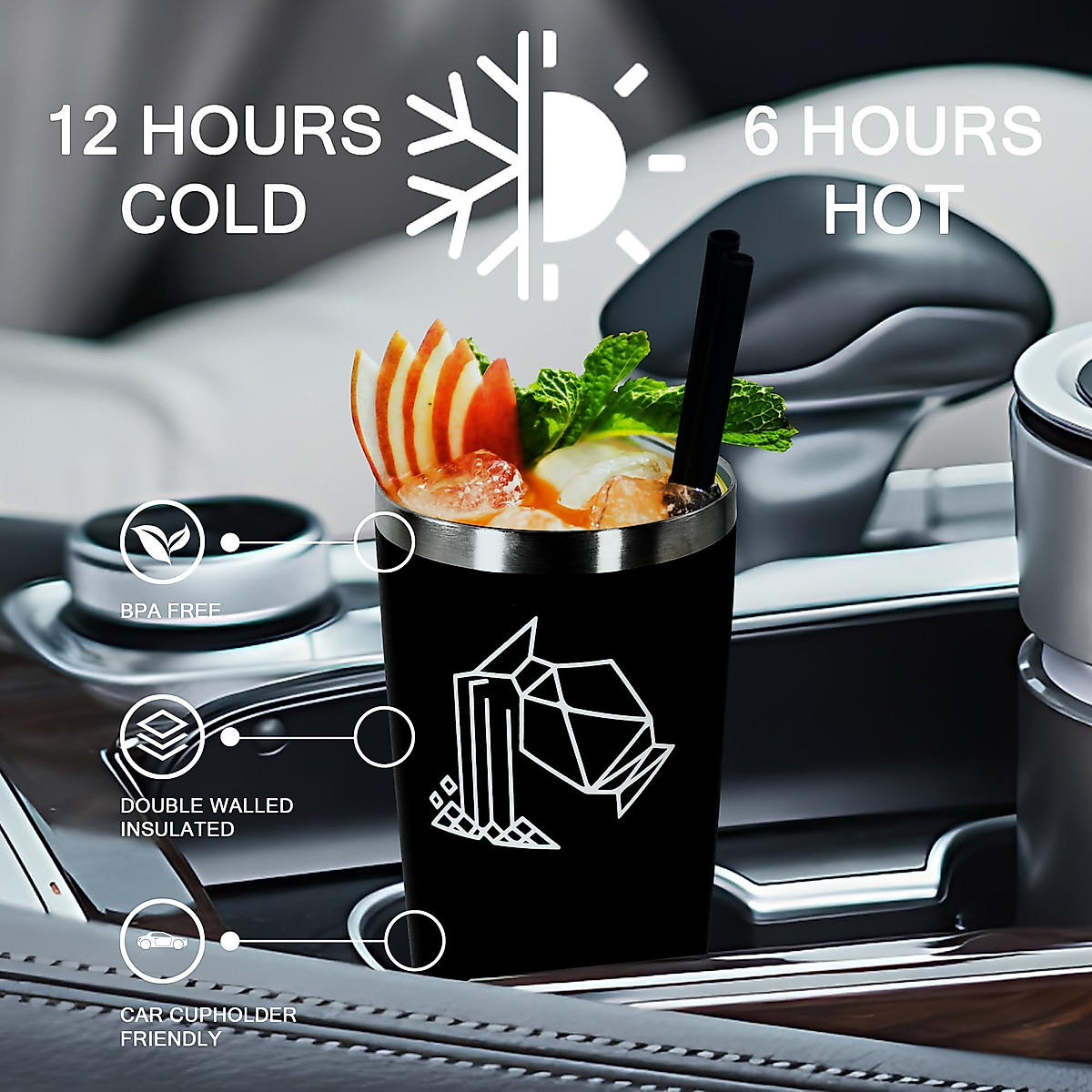 sweet grain 20oz Coffee Tumbler - Stainless Steel Double Wall Insulated Constellation Tumbler with Lid and Straw, Personalized Zodiac Gifts for Birthday/Bachelor Party - Aquarius