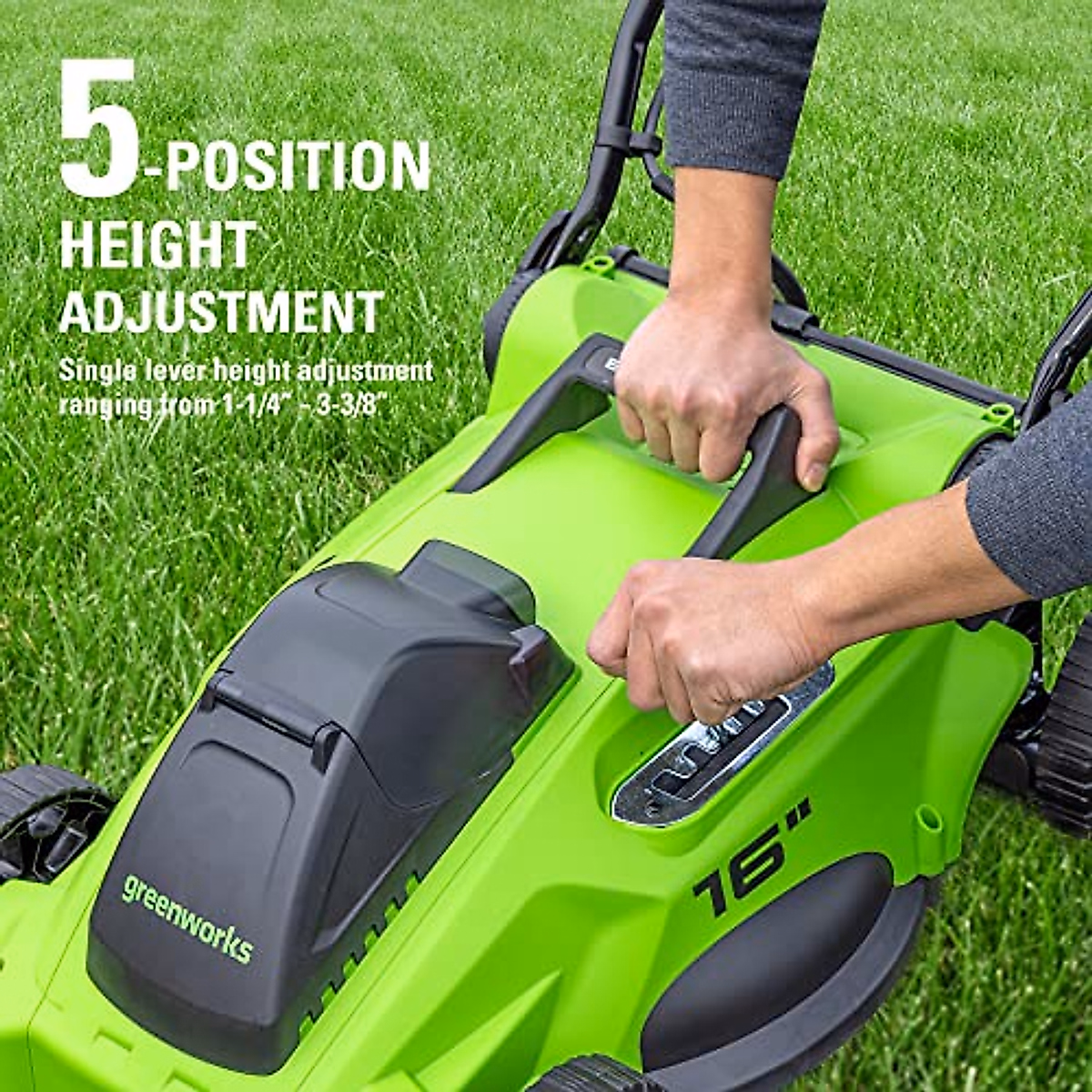 Greenworks 40V 16" TruBrushless™ Cordless Lawn Mower (Push Button Start / Up To 45 Minutes Runtime), 4.0Ah Battery and Charger Included