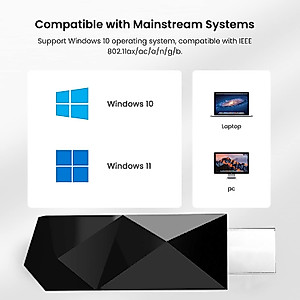 DBIT AX1800 WiFi 6 USB Adapter for Desktop PC (D1-X18) Long Range Wireless Network Adapter USB WiFi Dongle with USB3.0, 5GHz/1201Mbps + 2.4GHz/574Mbps, MU-MIMO, OFDMA, Supports Windows 11/10