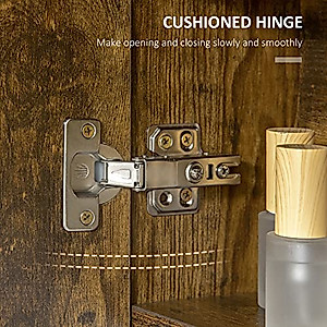 kleankin 27.5 Inch x 25.5 Inch LED Lighted Medicine Cabinet with Mirror, Wall Mounted Dimmable Bathroom Cabinet with 3-Tier Storage Shelves, Smart Touch, and USB Charge, Dark Wood Grain