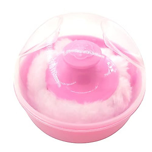 Xianglangsuccess 2Pcs Baby Powder Powder Puff Plush + Boxed Container, Baby Powder Container