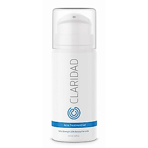 Benzoyl Peroxide 10% Acne Treatment Gel - Pimple Cream & Acne Spot Treatment - Fight Cystic Acne, Back Acne & Body Acne - by Claridad - Paraben & Cruelty Free